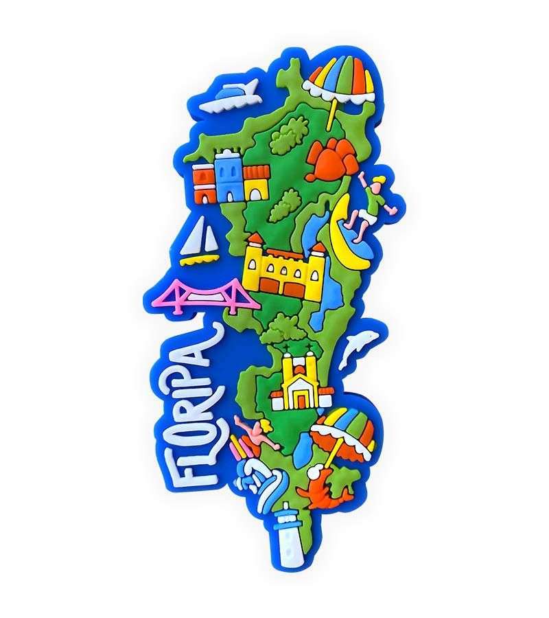 Ímã Emborrachado de Floripa SC Mapa - Ímã de Geladeira Souvenir ...
